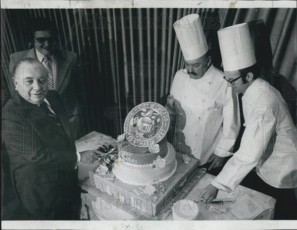 1974 Press Photo mayor daley Chicago 137th Birthday - Historic Images