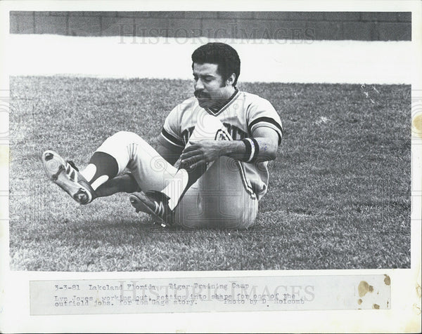 1981 Press Photo Detroit Tigers' Lyn Jones, Tiger Training Camp ...