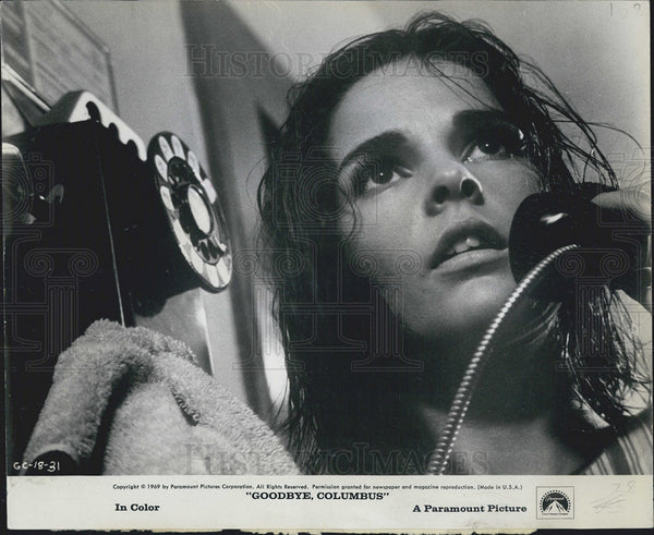 1969 Press Photo Ali McGraw actress in Goodbye Columbus - Historic Images