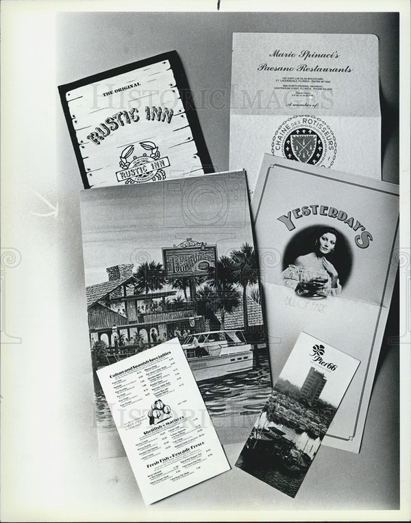 1984 Press Photo Menus Fort Lauderdale Florida Restaurants - Historic ...