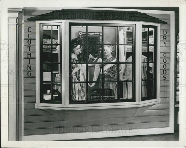 Main Street USA Dry Goods & Clothing Display 1961 Vintage Press Photo ...