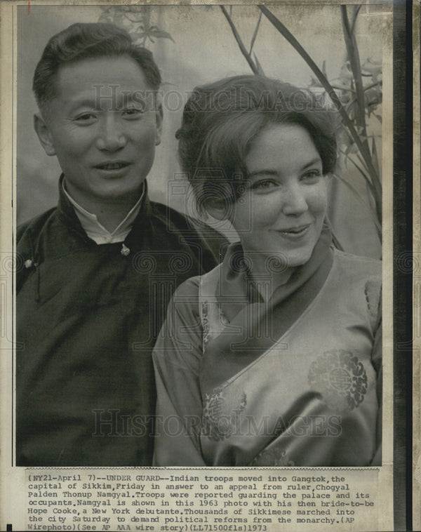 Namgyal & Bride to Be Hope Cook 1973 Vintage Press Photo Print ...