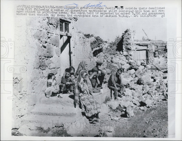 Turkish Family Sits By Destroyed House After Earthquake 1966 Vintage ...