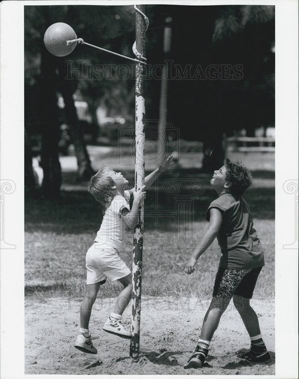 Justin Marshall & Andre Formez play tetherball at Walter Fuller 1989 ...