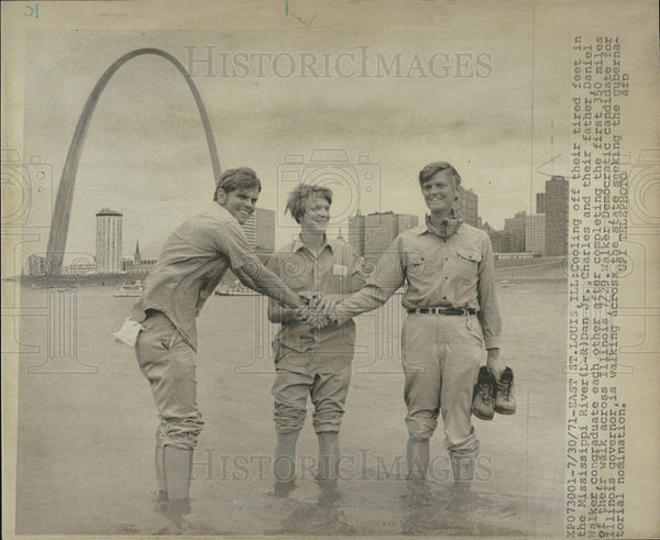 Daniel Walker With Sons Standing In Mississippi River St Louis 1971 ...