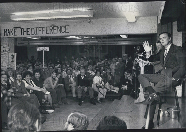 Governor Dan Walker Answering Questions Banking Foes Church 1974 ...