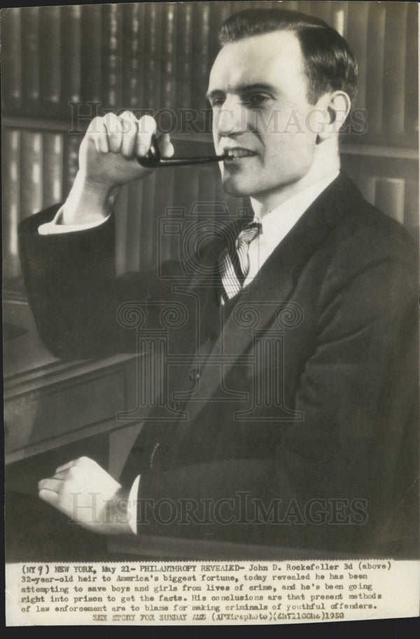 John D. Rockefeller III 1950 Vintage Press Photo Print - Historic Images