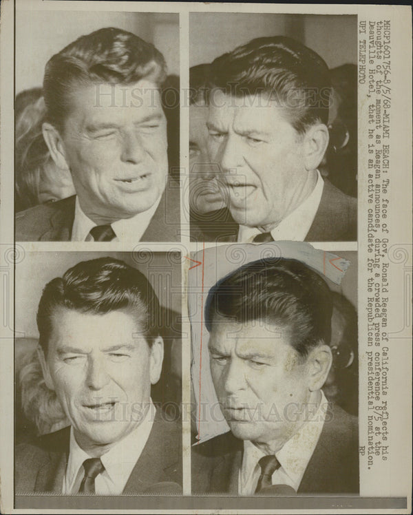 4 Pics Ronald Reagan In Deauville Hotel Press Conference-Miami 1968 ...