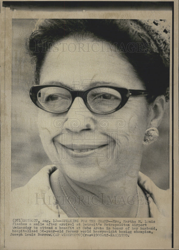 Mrs Martha M Louis Joseph Louis Barrow 1970 Vintage Press Photo Print ...