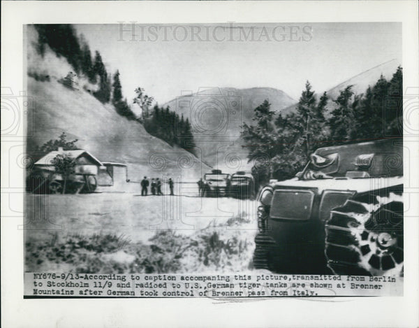 German Tanks Shown At Brenner Mountains After Brenner Pass Is Taken ...