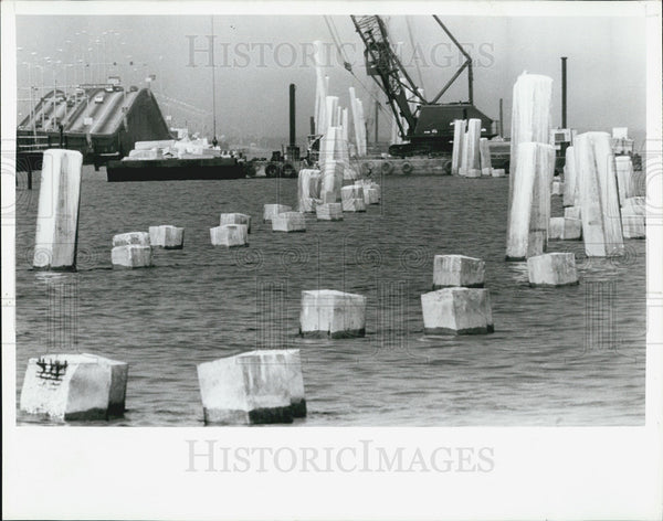 Howard Franklin bridge construction in Fla. 1988 Vintage Press Photo ...
