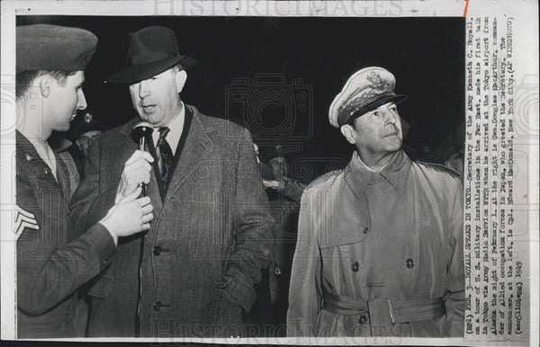 Secretary of the Army Kenneth C. Royall and Gen. MacArthur 1949 Vintage ...