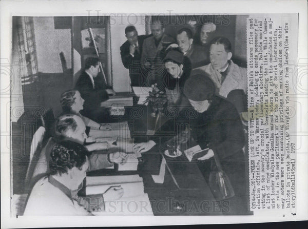 Polish Elections 1957 Vintage Press Photo Print - Historic Images