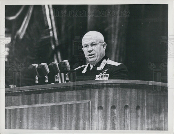 Premier Nikita Khrushchev 1962 Vintage Press Photo Print - Historic Images