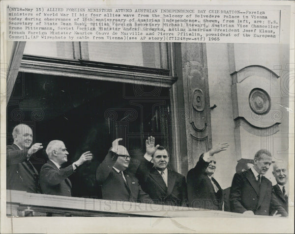 Allied foreign ministers attend Austrian Independence Day 1965 Vintage ...