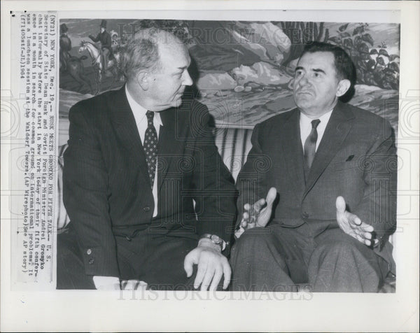 Dean Rusk Andrei Gromyko New York Soviet Foreign Minister 1964 Vintage ...