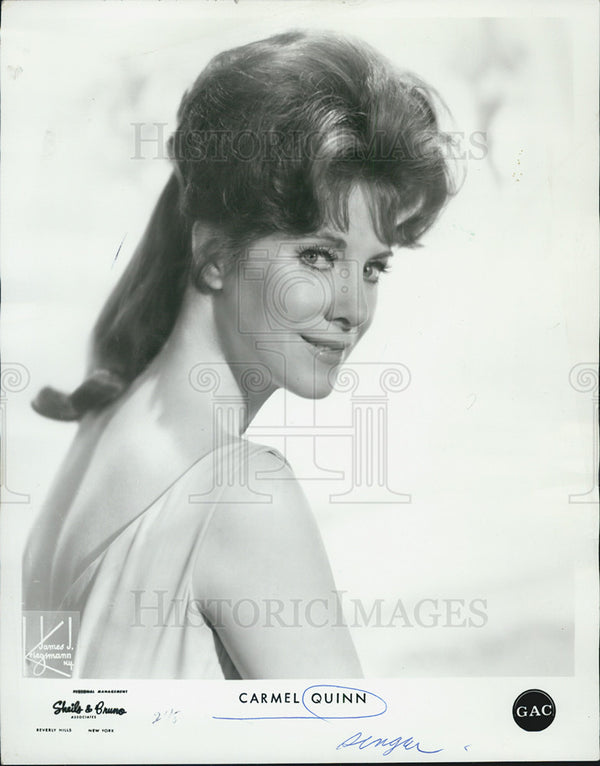 Singer Carmel Quinn 1968 Vintage Press Photo Print - Historic Images