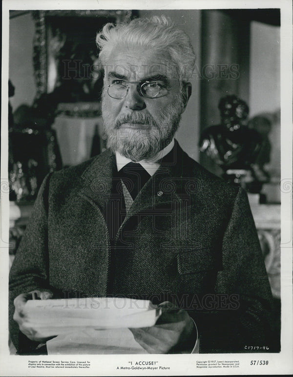 Emlyn Wiliams Actor I Accuse Movie 1957 Vintage Press Photo Print ...