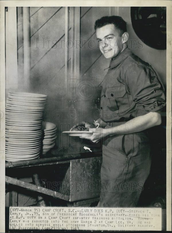 Stephen T Early doing KP in the military 1943 Vintage Press Photo Print ...