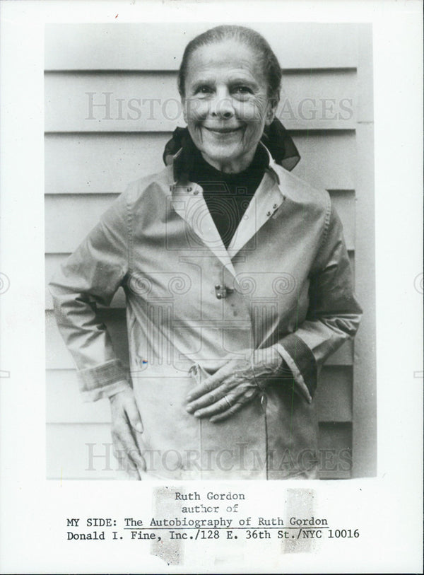 Ruth Gordon author of MY SIDE:The Autobiography of Ruth Gordon 1986 ...
