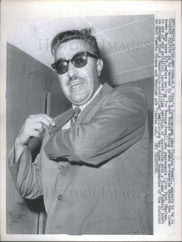 New York City congressman Adam Clayton Powell 1962 Vintage Press Photo ...
