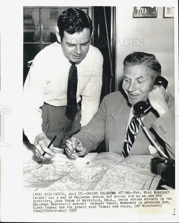 Rep Mike Monroney Jack Yokum 1950 Vintage Press Photo Print - Historic ...