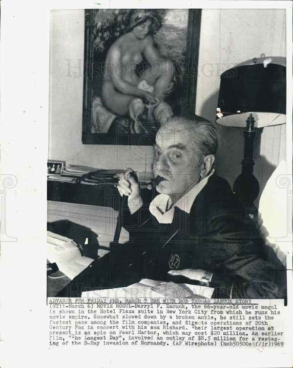 Darryl Zanuck Hollywood Movie Producer Hotel Plaza New York 1970 ...