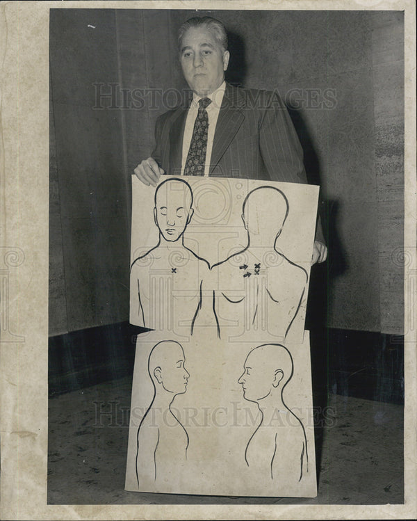 Richard Austin Defense Attorney Chart Testimony Bullet Holes 1952 ...