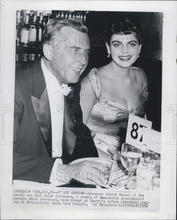 Gov. Robert Mayner and Miss Helen Stevenson 1956 Vintage Press Photo ...