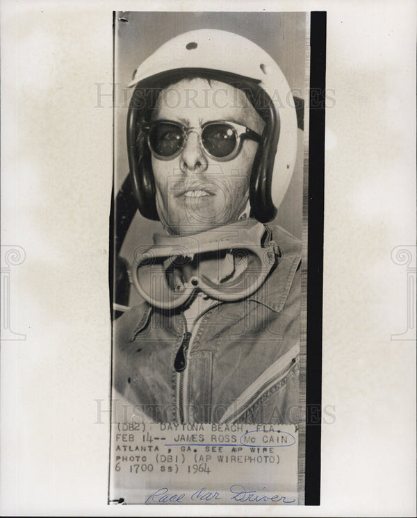 James Ross McCain Race Car Driver At Daytona Beach 500 Race 1964 ...