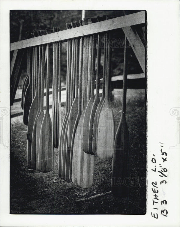 Boat oars hanging 1980 Vintage Press Photo Print - Historic Images