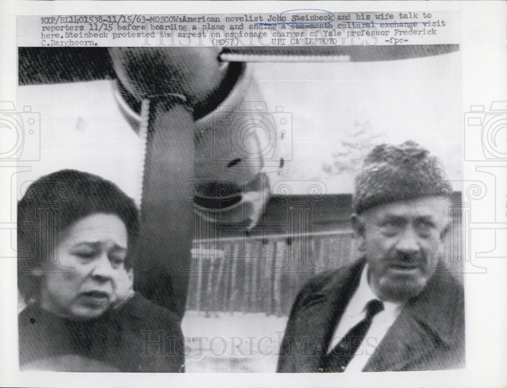 Author John Steinbeck Wife 1963 Vintage Press Photo Print - Historic Images