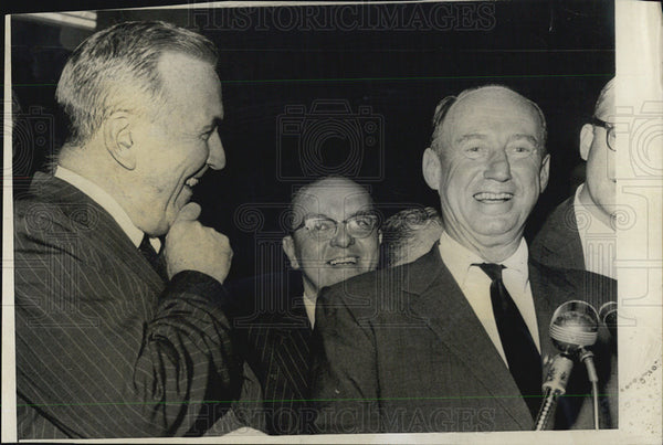Gov.Adlai Stevenson laughs with Chester Bowles Sec. of State. 1961 ...