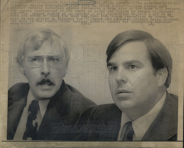 John Meiners and Attorney Gerald McGivern 1973 Vintage Press Photo ...