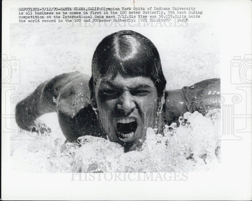 Mark Spitz American swimmer. 1970 Vintage Press Photo Print - Historic ...