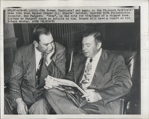 Walter Cooper Giants Catcher and Don Padgett Philadelphia receiver ...