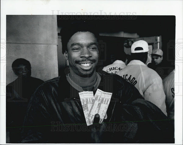 Eric Richardson waiting for playoffs 1992 Vintage Press Photo Print ...