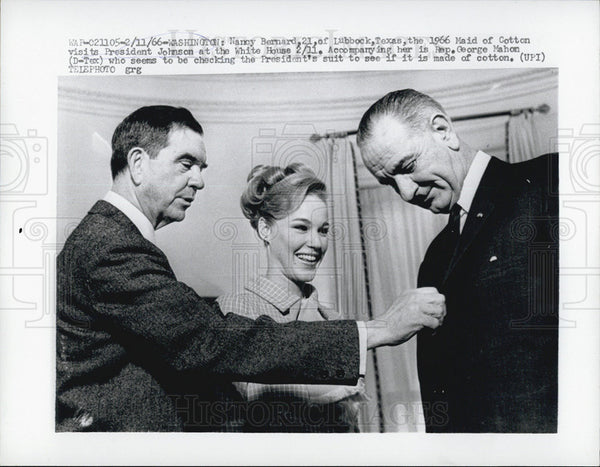 Hancy Bernard Maid of Cotton Visits President Johnson 1966 Vintage ...