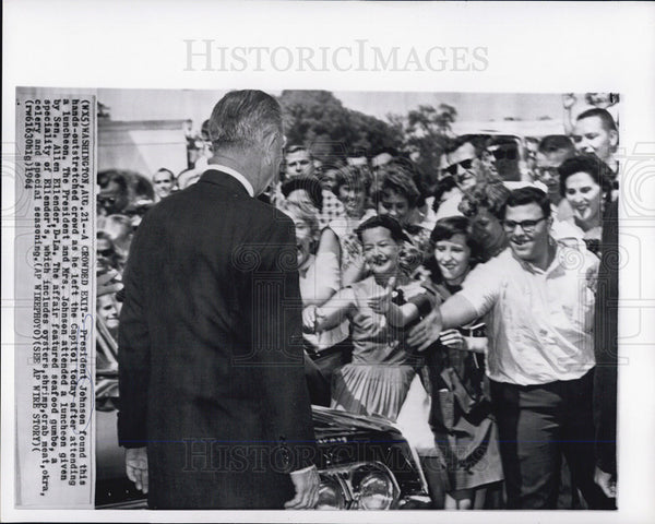 President & Mrs. Johnson at luncheon by Sen. Allen Ellender 1964 ...