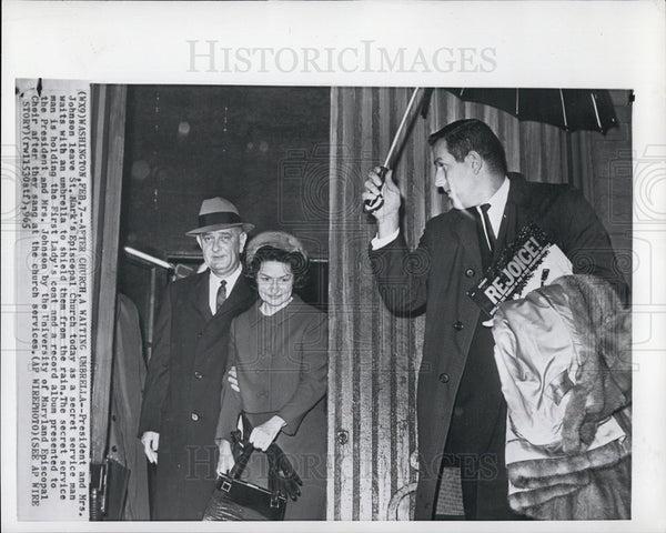 President and Mrs Lyndon B. Johnson 1965 Vintage Press Photo Print ...