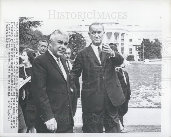President Johnson and Prime Minister Bjarni Benediktsson 1964 Vintage ...