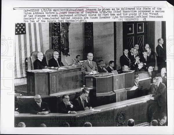 President Johnson, John McCormack and Sen. Carl Hayden 1966 Vintage ...