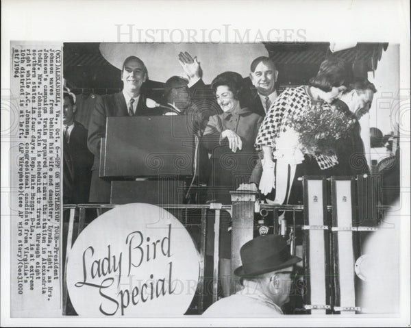 President Johnson with Mrs. Johnson & daughter Lynda 1964 Vintage Press ...