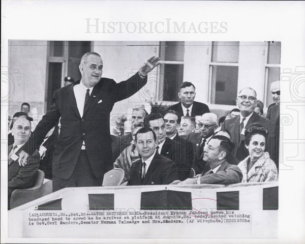 Pres. Lyndon Johnson, Gov. Carl Sanders, Sen. Herman Talmadge 1964 ...