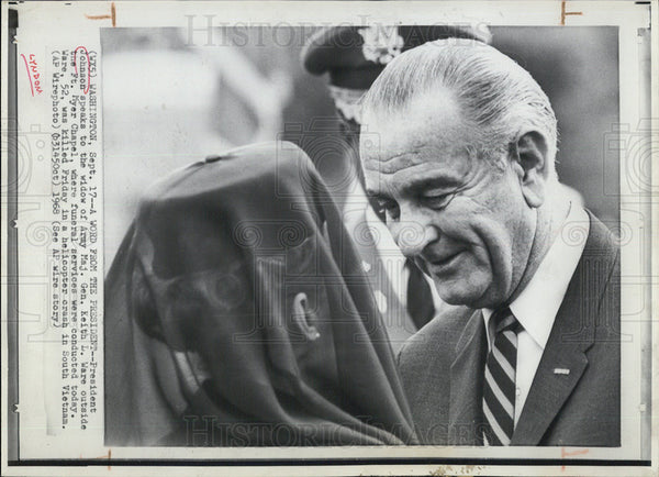 President Johnson Speaks to Army Maj. Gen. Keith L. Ware Widow 1968 ...