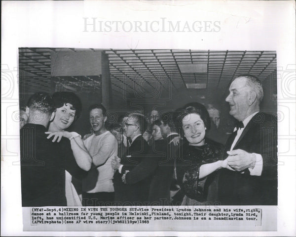 Lyndon Johnson and Wife 1963 Vintage Press Photo Print - Historic Images