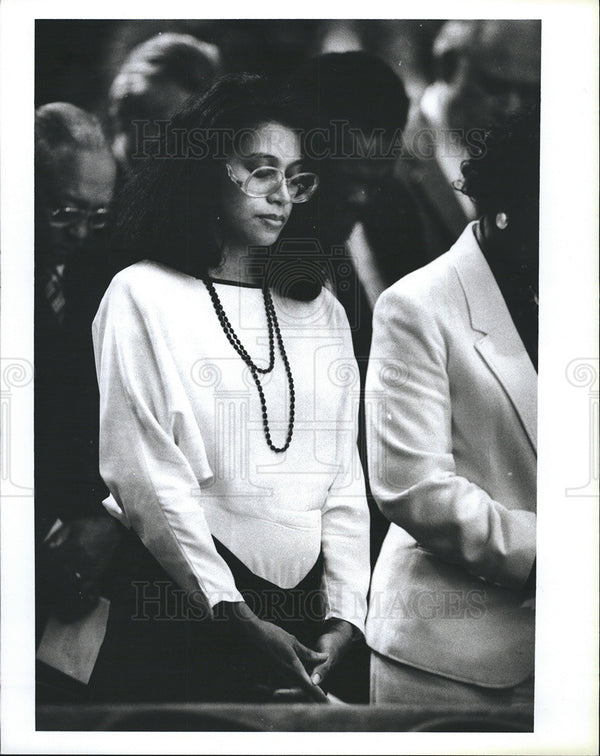 Cheryl Mcnair wife of Ron Mcnairs memorial service 1986 Vintage Press ...
