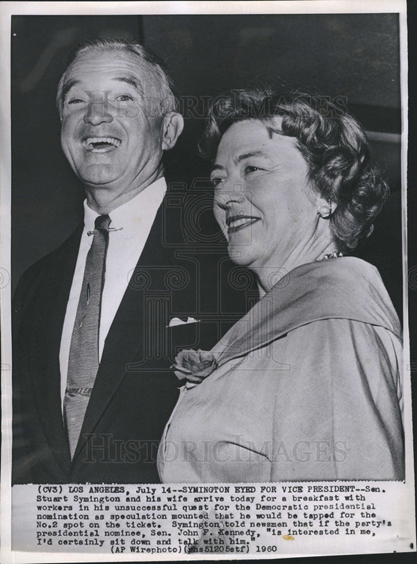 Senator Stuart Symington, Wife 1960 Vintage Press Photo Print ...