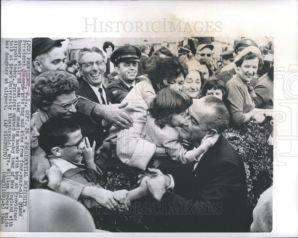 President Lyndon B. Johnson Hug Child Diane Rooney Providence 1964 ...