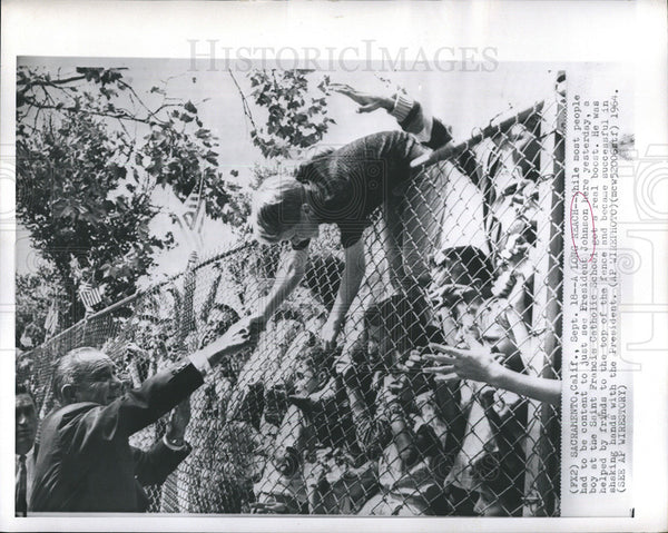 Group of people had to content to just see President Johnson 1964 ...